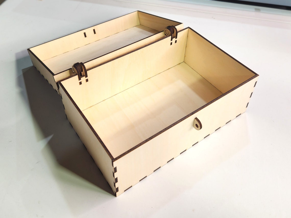 Laser Cut Hinged Box Plans and Digital Files | SVG PDF DXF - Etsy