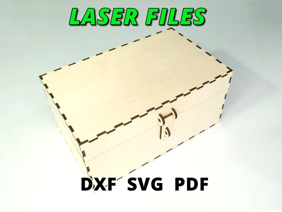 Laser Cut Hinged Box Plans and Digital Files | SVG PDF DXF - Etsy