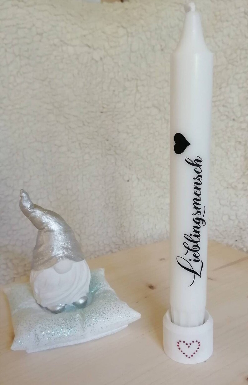 Spruchkerze Stabkerze in Weiß Schrift Lieblingsmensch - Etsy