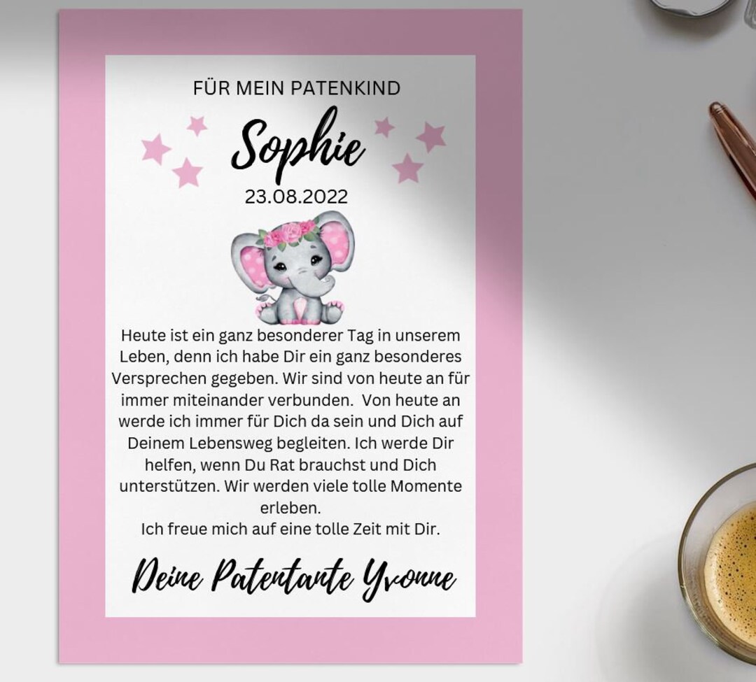 Godparent Letter, Letter to the Godchild, Baptism Gift, Christening ...