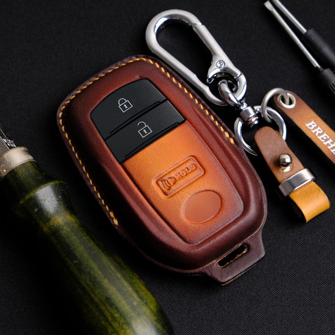 Toyota Corolla Cross Key Fob Cover, Handcarft Leather Key Case for ...
