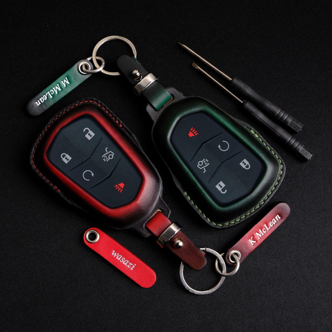 Cadillac CTS Key Fob Cover, Leather Key Case for XTS, CT4, CT5, Keyless ...