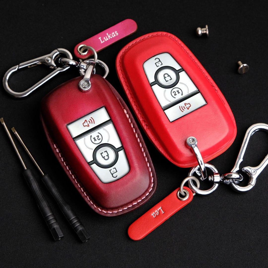 Custom Leather Key Fob Cover for Bronco, Personalized Key Fob Cover for ...