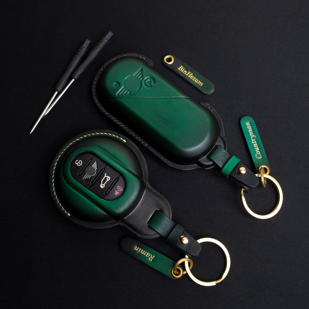 Mini Cooper 2-door Key Fob Cover,customize Leather Key Case for Mini 3 ...