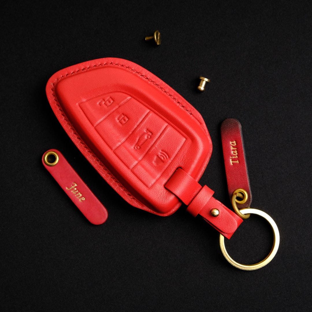 Leather Key Fob Cover for Toyota Supra GR, Personalized Key Case for ...
