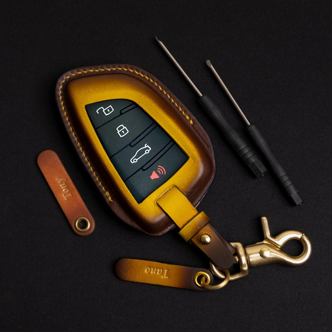 Custom Key Case for Toyota Supra GR, Handcraft Leather Key Fob Cover ...
