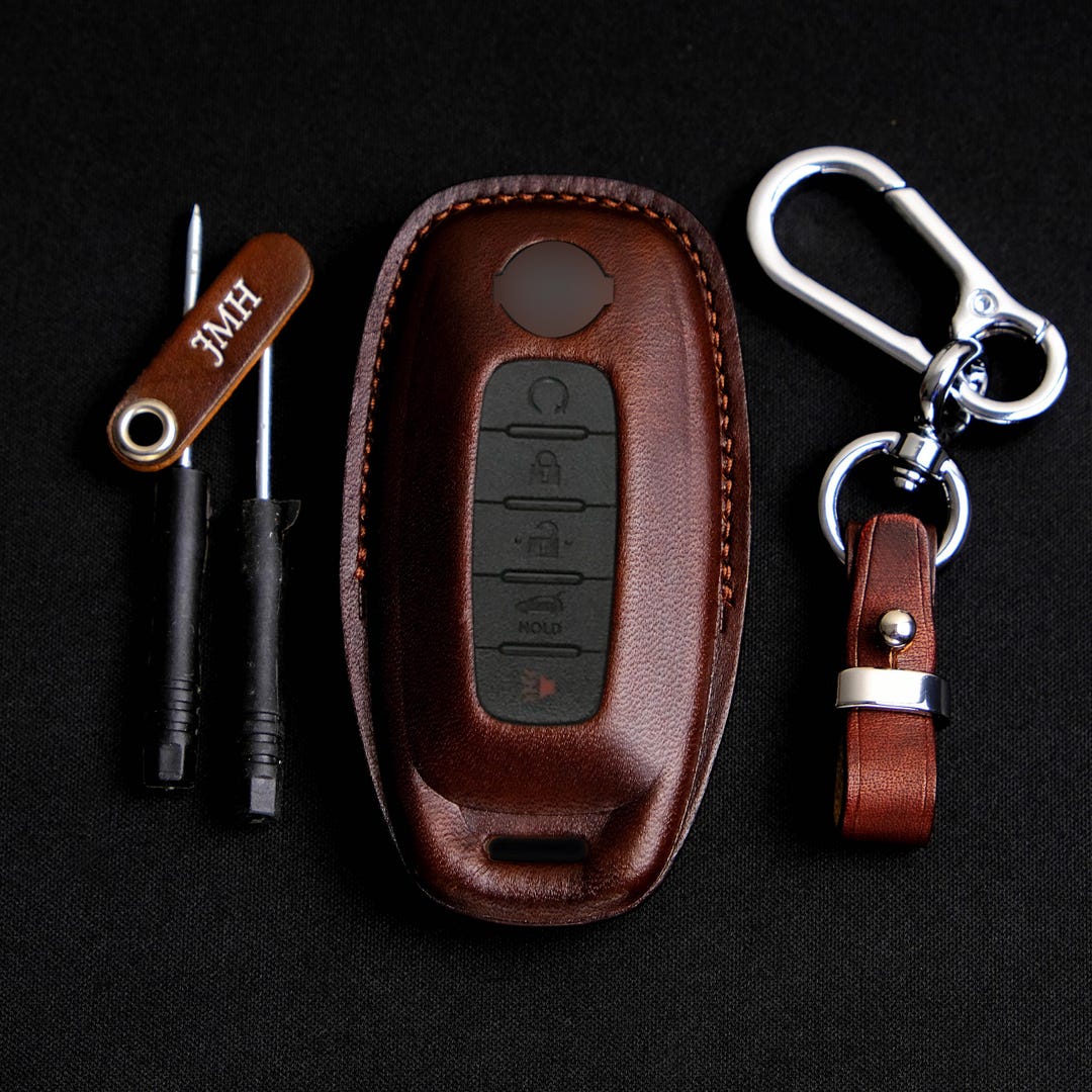 Nissan Rogue Key Fob Cover, Personalized Leather Key Case for Keyless ...
