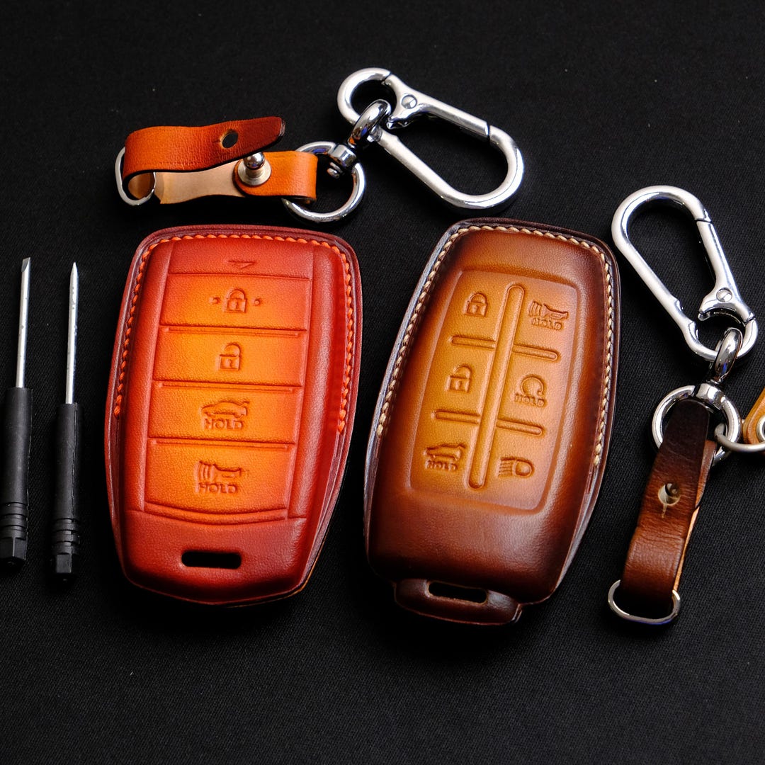 Handcrafted Leather Case for Genesis With Custom Tag, Genesis GV60 GV70 ...