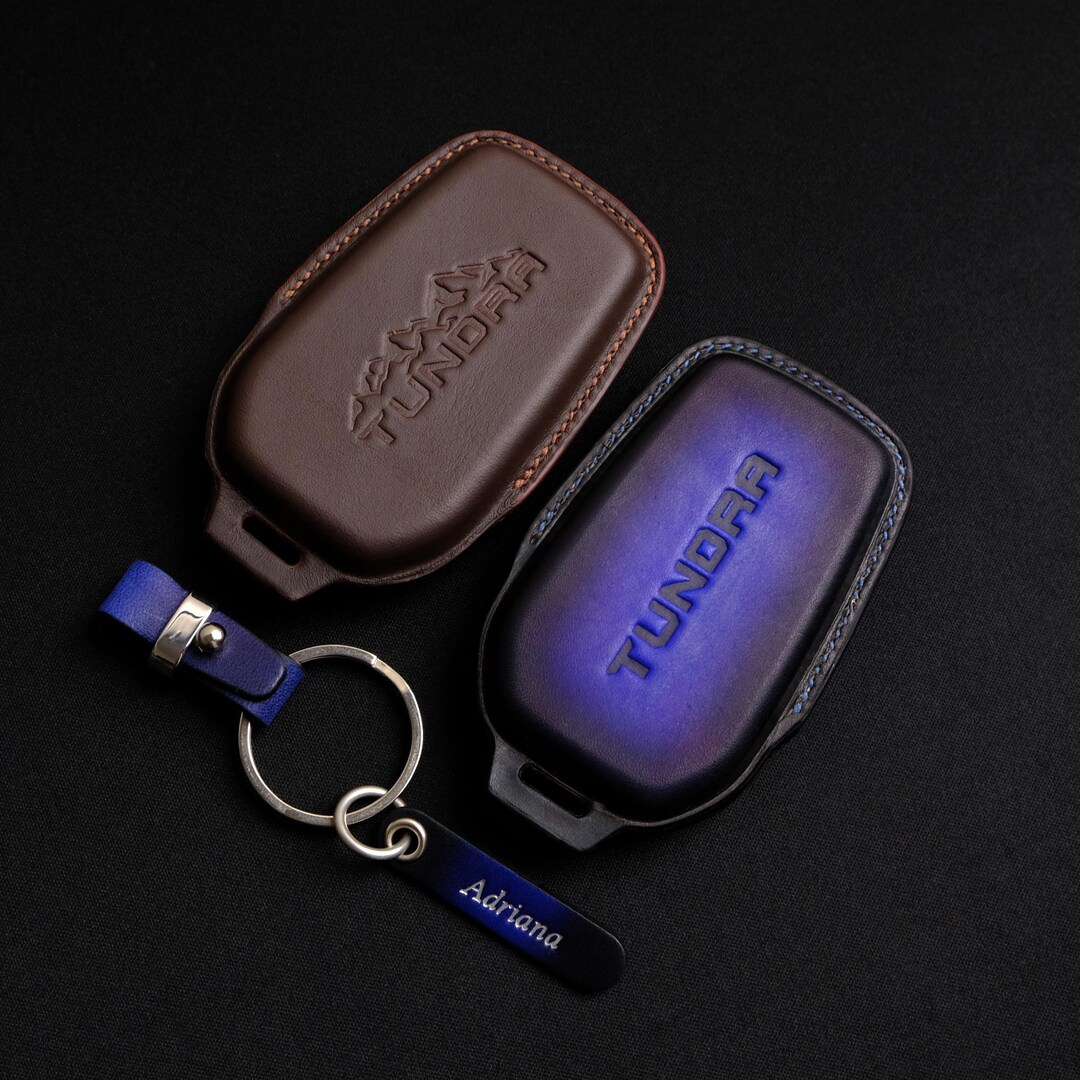Leather Key Case for Toyota Tundra, Personalized Keychain for TRD Off ...
