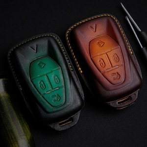 Vinfast VF E34 Key Fob Cover, Vinfast Key Case, Leather Car Key Fob ...
