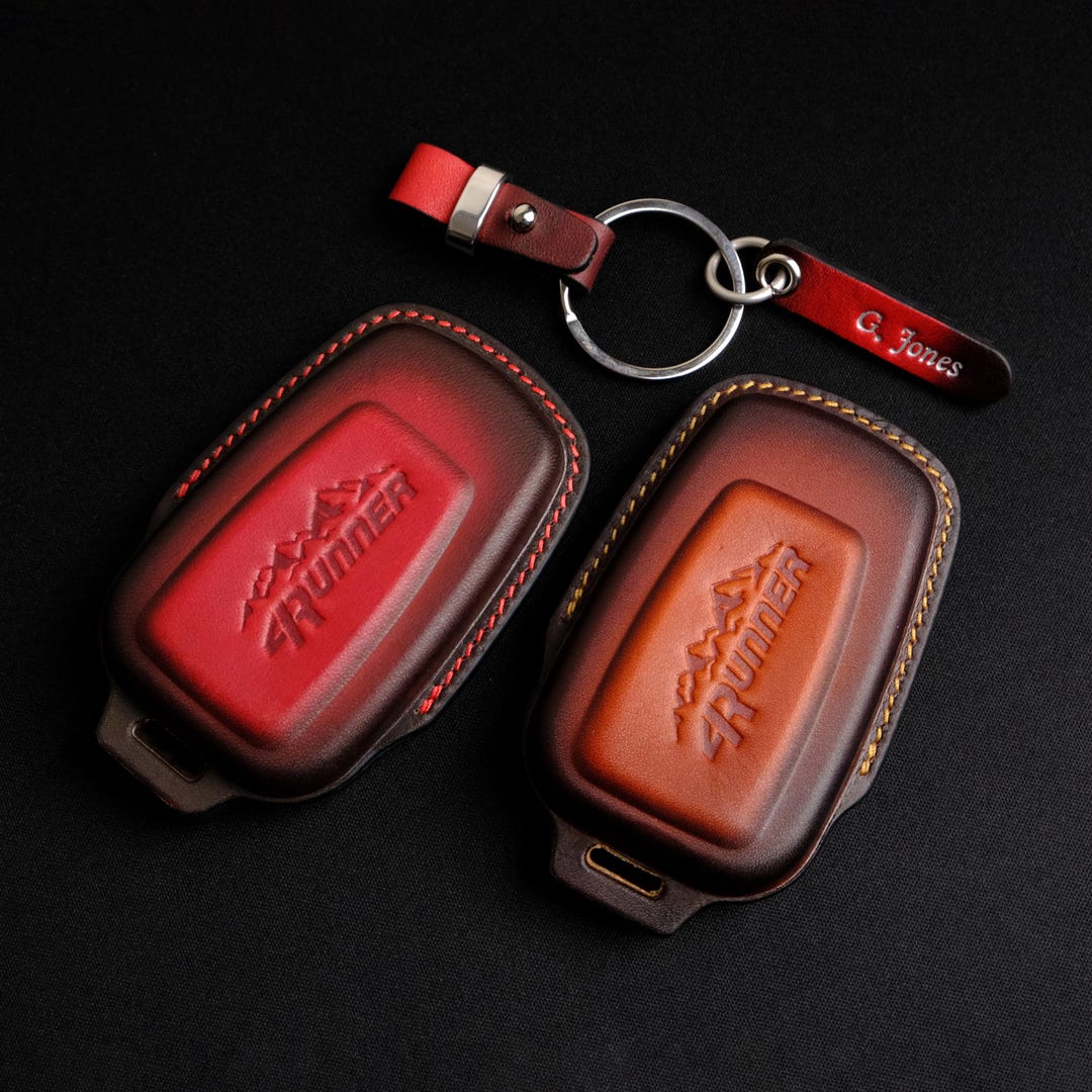 Leather Key Fob Cover for Toyota 4runner, Personalized Key Case for ...