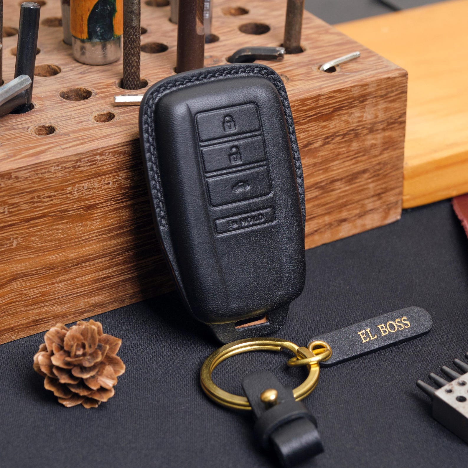 Leather Key Fob Cover for Acura ILX RLX TLX, Custom Key Case for Acura ...