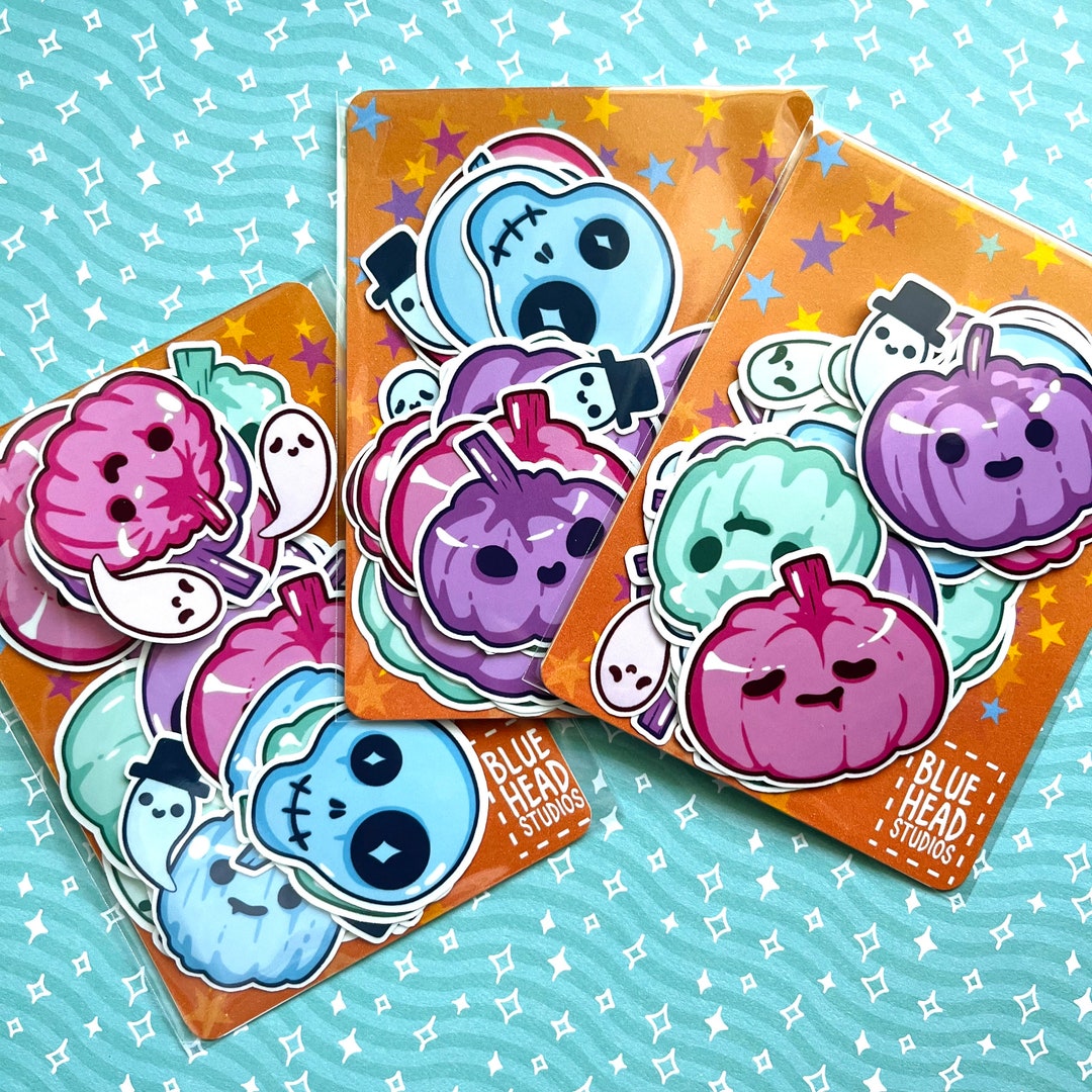 Silly Sticker Pack | Cute Halloween Stickers | Pumpkin Sticker | Skull ...