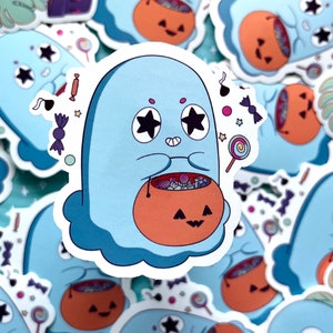 Silly Cute Ghost Sticker | Cute Ghost Stickers | Halloween Sticker ...