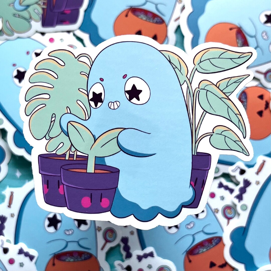 Silly Cute Ghost Sticker | Cute Ghost Stickers | Halloween Sticker ...