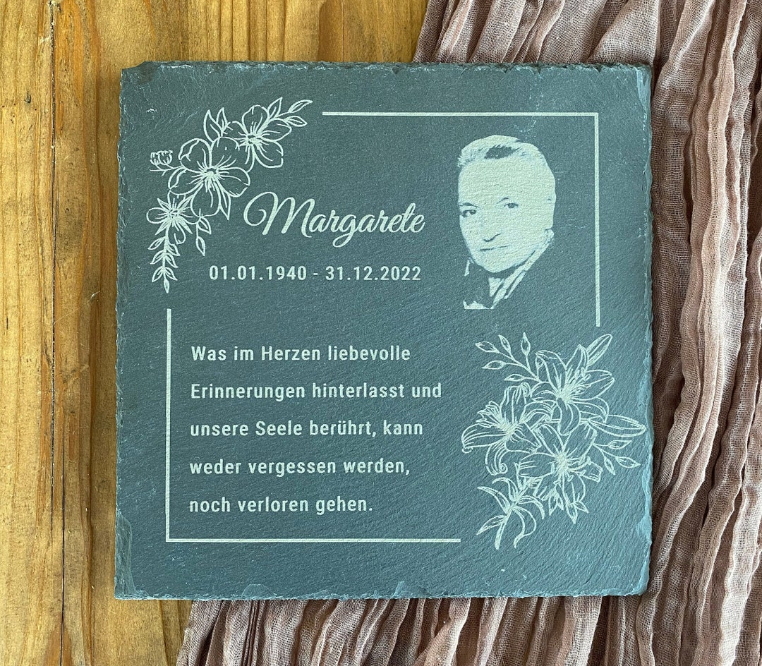 Slate Heart With Desired Text Memorial Stone With Desired Text Grave ...