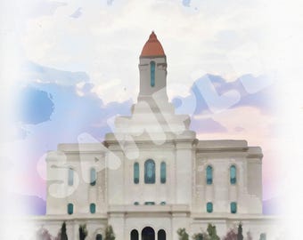 Red Cliffs Utah Temple LDS Latter Day Saint Temple Wall Art Digital ...