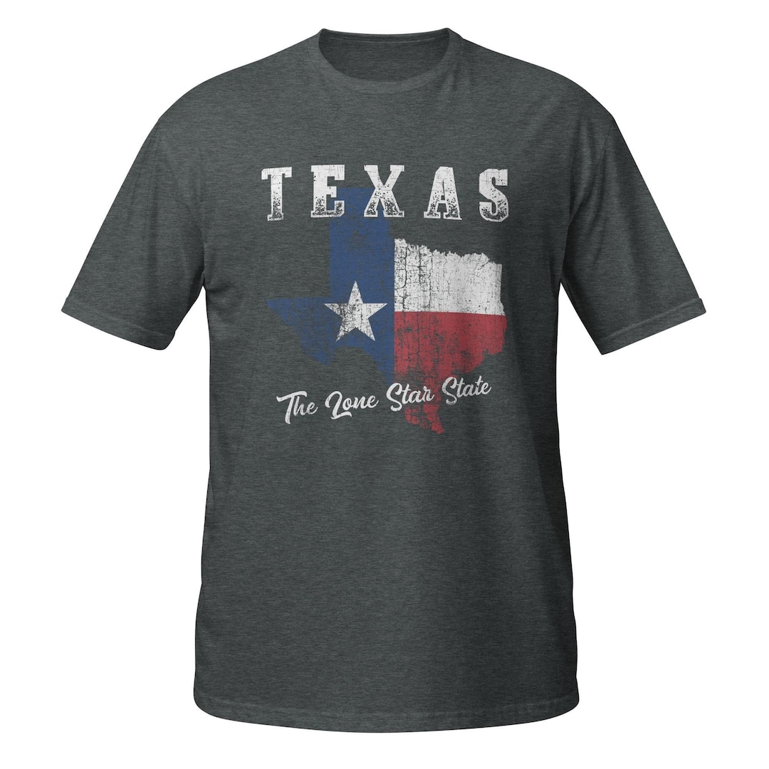 Texas State Flag T-shirt | Proud Texan, Distressed Texas Shaped Flag ...