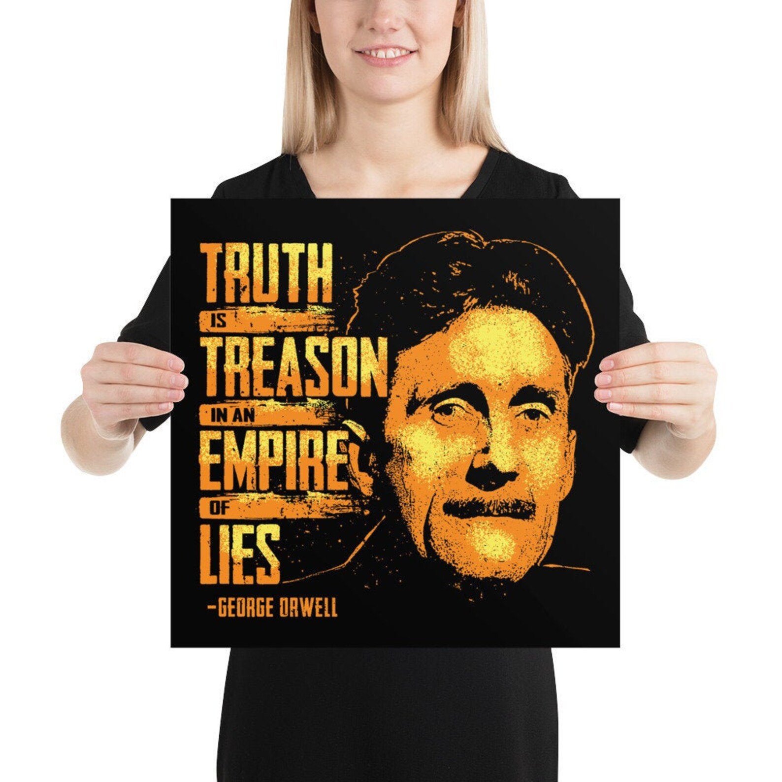 George Orwell Quote Poster George Orwell Wall Art Orwellian Quote ...