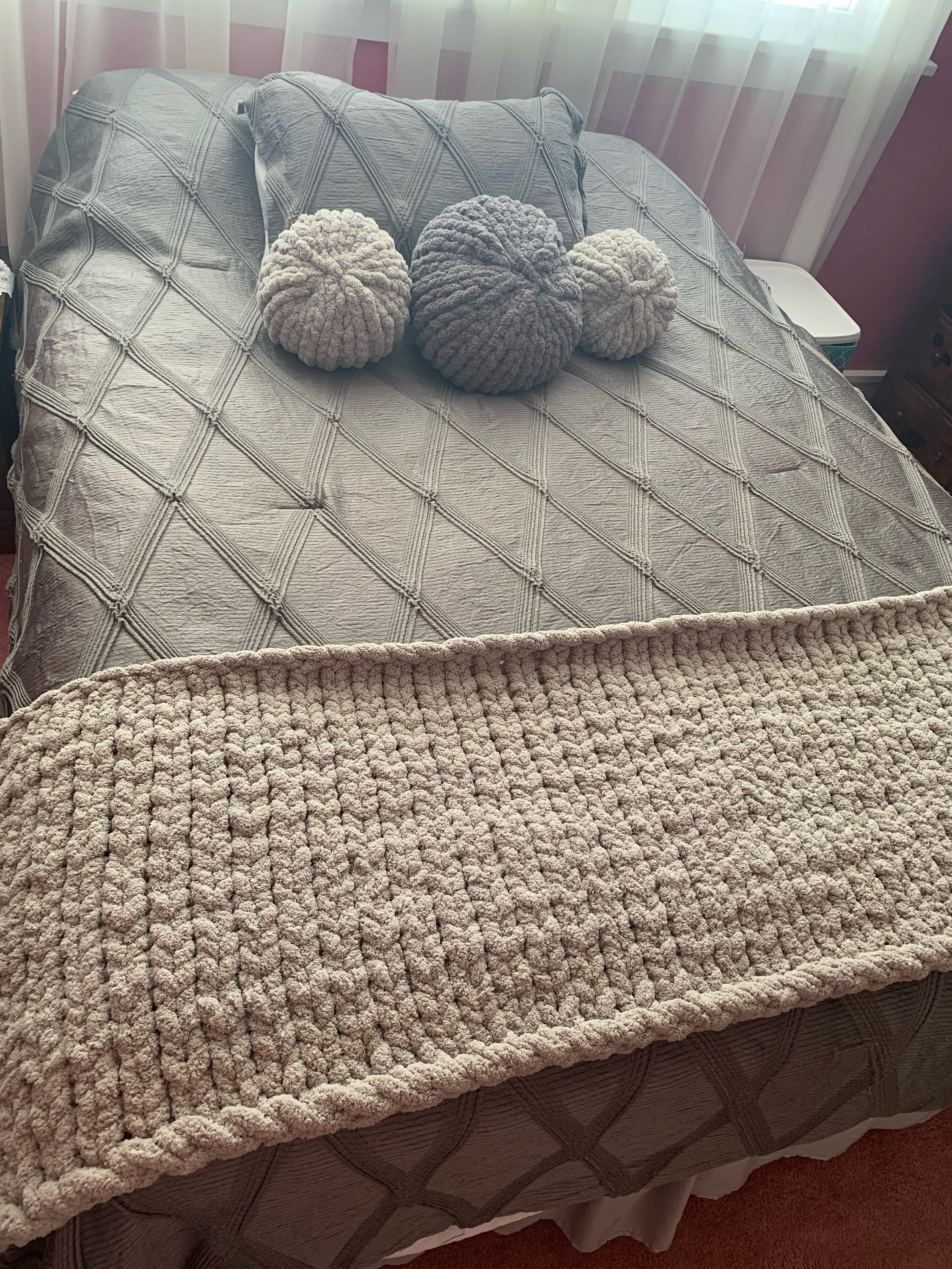 Chunky Knit Bed Runner/custom Chunky Hand-knit Bed | Etsy