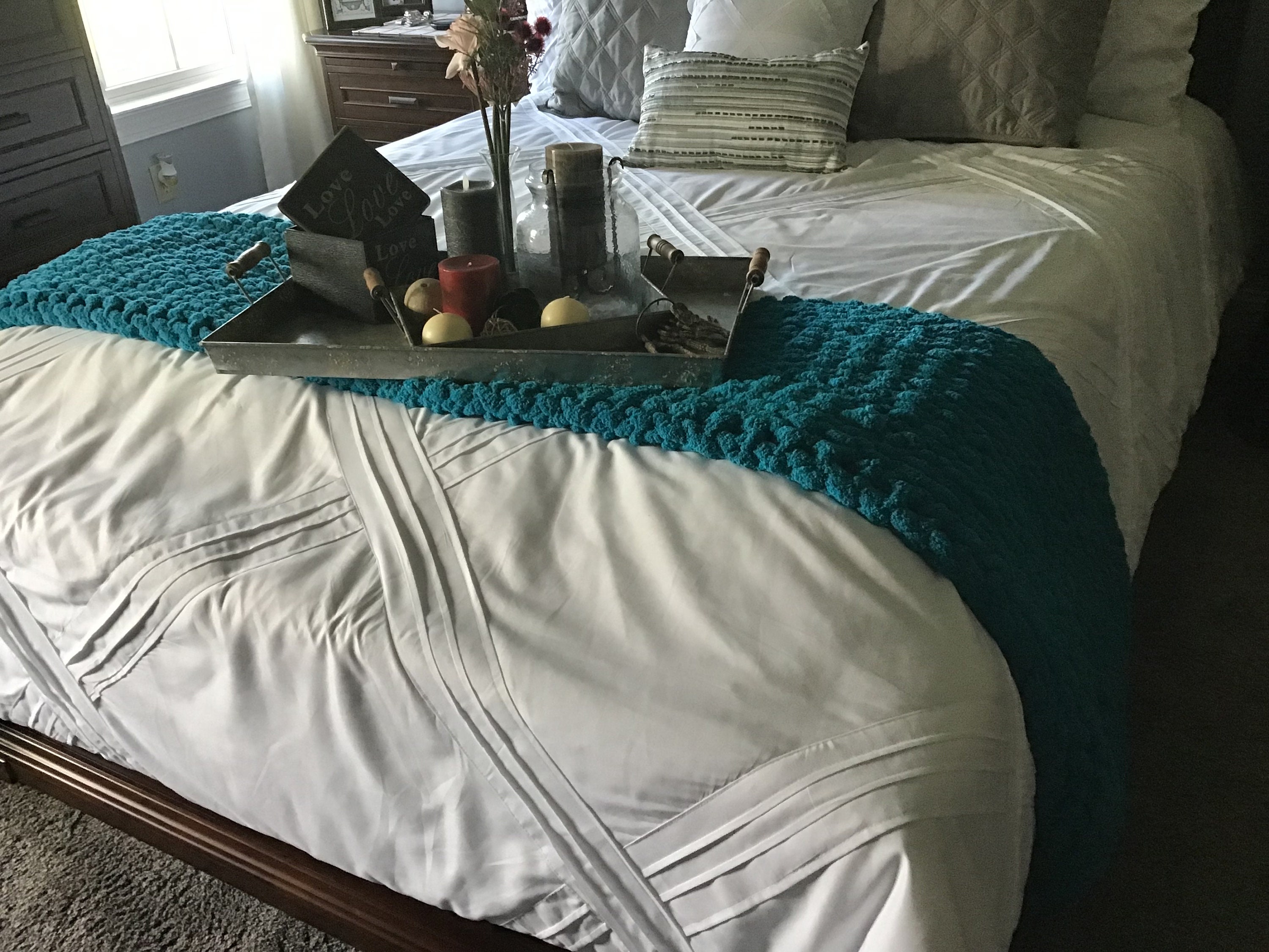 Chunky Knit Bed Runner/custom Chunky Hand-knit Bed | Etsy