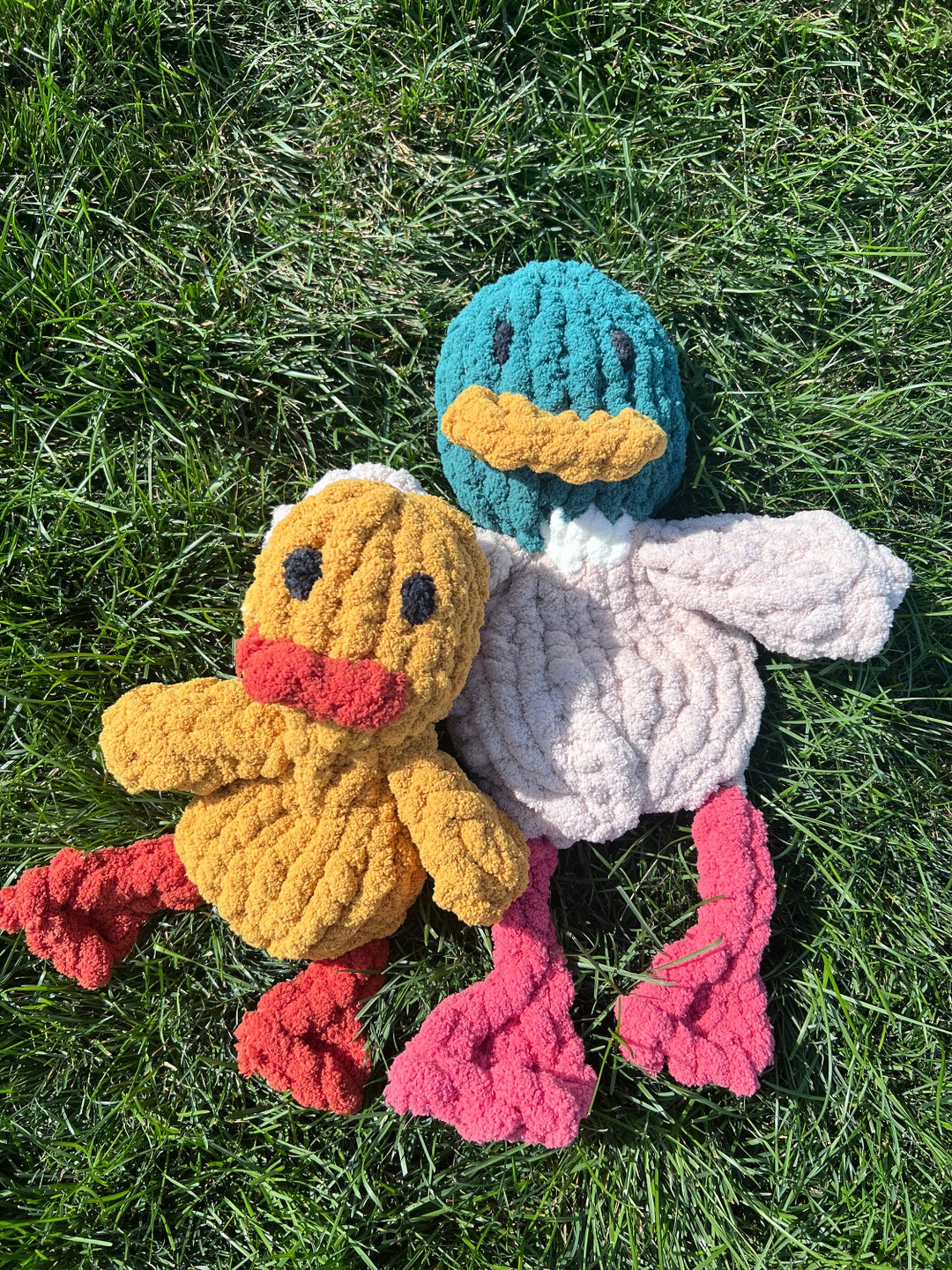 Duck Chunky Knit Stuffie/ Duckling Stuffie/ Mallard Duck Stuffed Animal ...