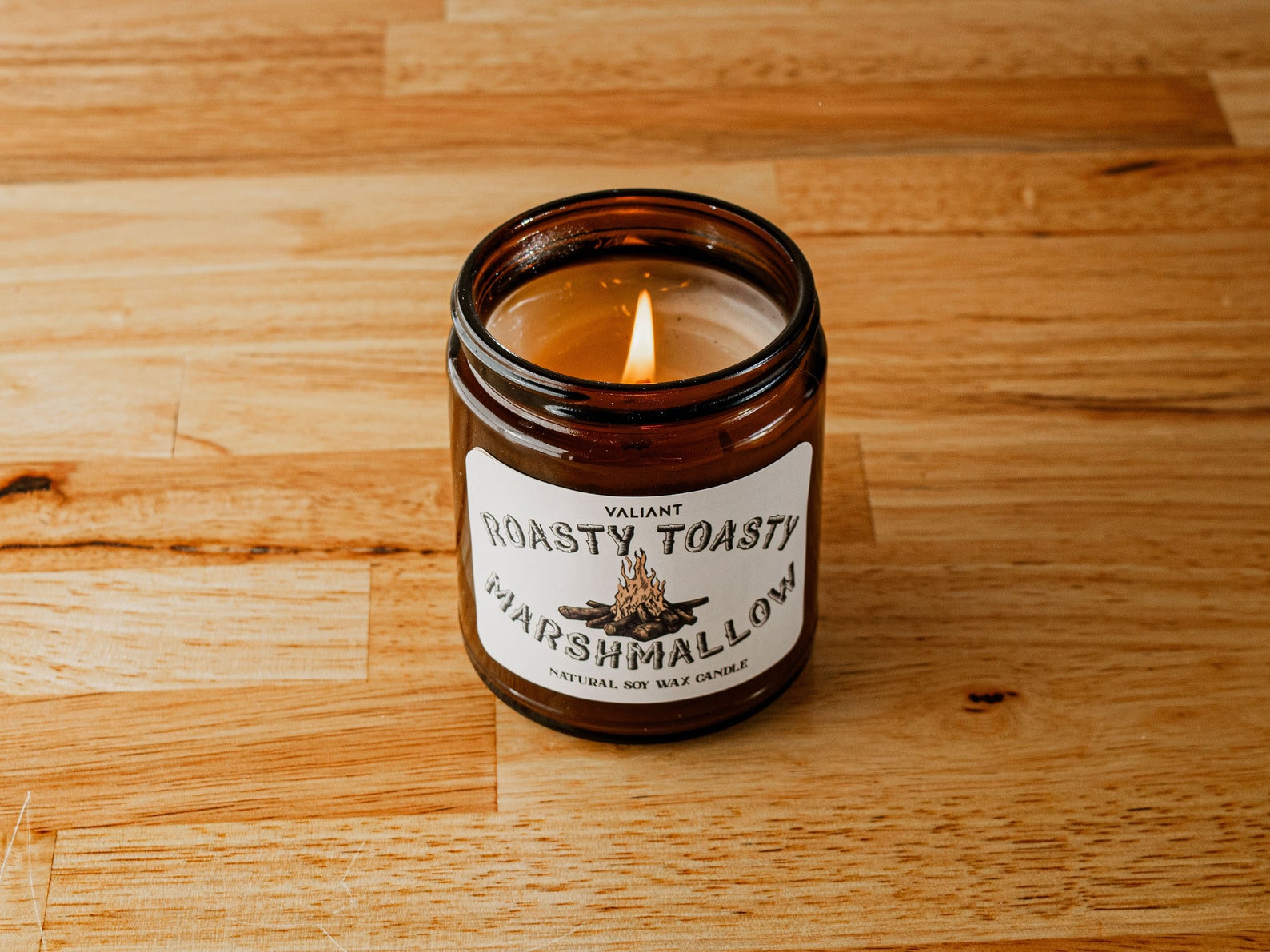 Marshmallow Campfire Candle: Roasty Toasty Marshmallow | Soy Wax, Amber ...