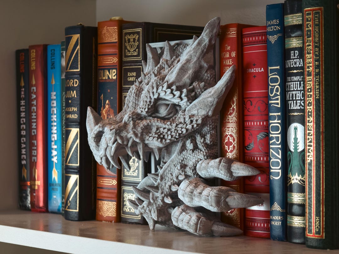 Dragon Book Nook | Fantasy Book Shelf Decor or Bookends | 3d Printed - Etsy