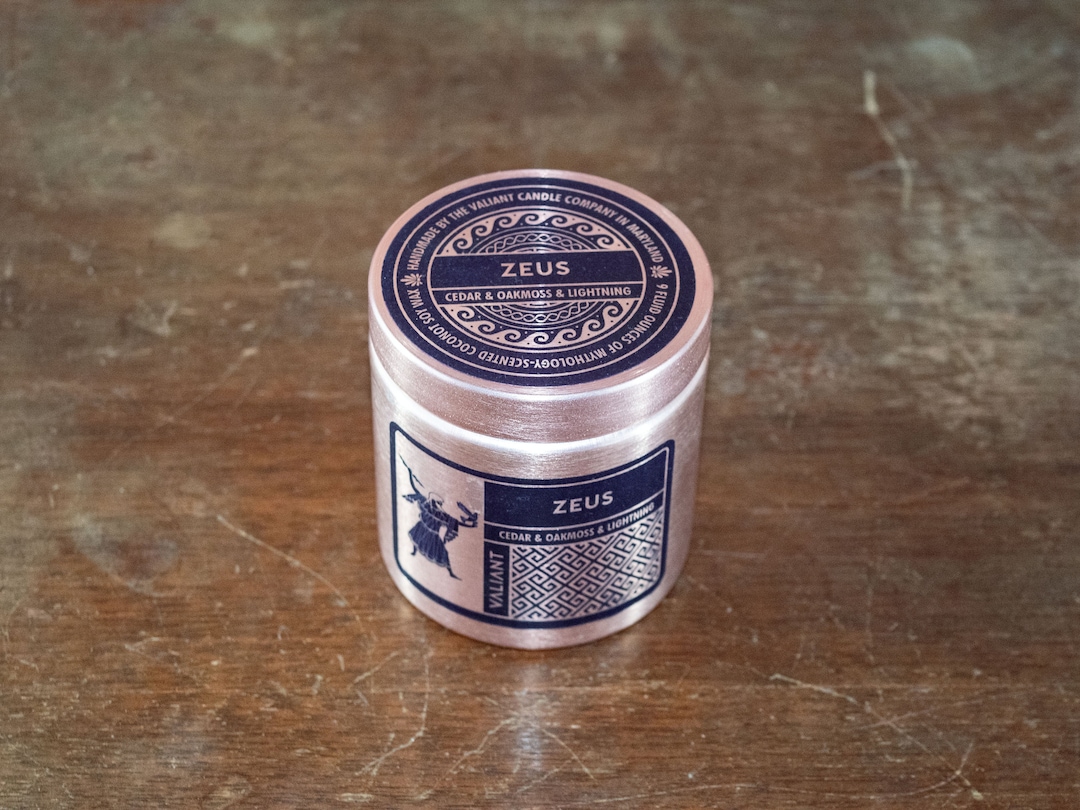 Zeus Candle | Greek Mythology | Coconut Soy Wax Candle With Wooden Wick ...