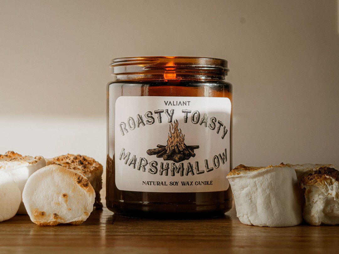 Marshmallow Campfire Candle: Roasty Toasty Marshmallow | Soy Wax, Amber ...