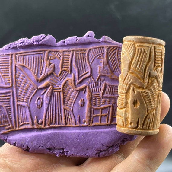 300-250BC Ancient Near Eastern Old Rare Stone Cylinder Seal - Etsy