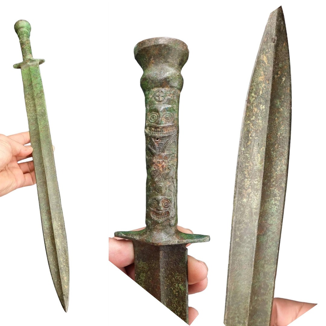 Unique Ancient Roman Bronze Sword With Engravings on Handle - Etsy