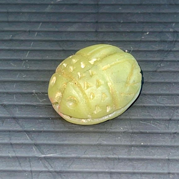 Ancient Egyptian Jade Stone Carved Beetle Scarab Seal… - Gem