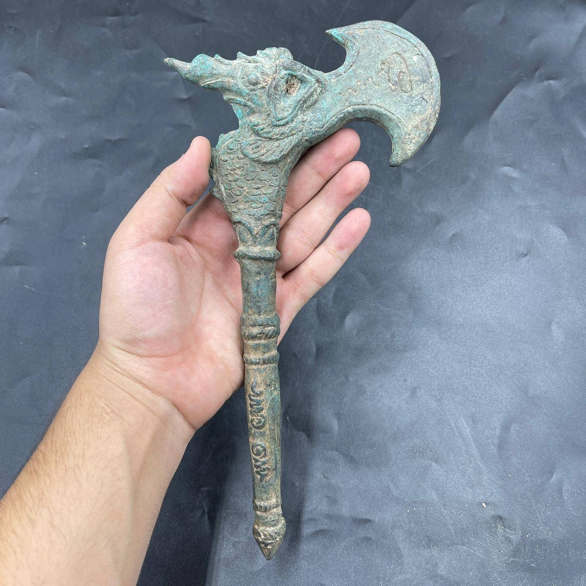 300BC Unique Old Roman Bronze Rare Axe with Animal Terminal | Etsy