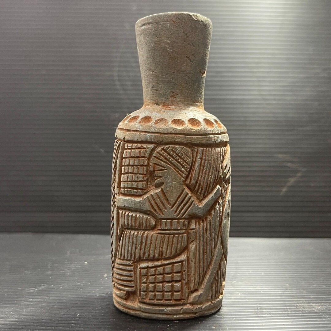Ancient Near Eastern Chlorite Stone Carved Medicine Medicine Bottle ...