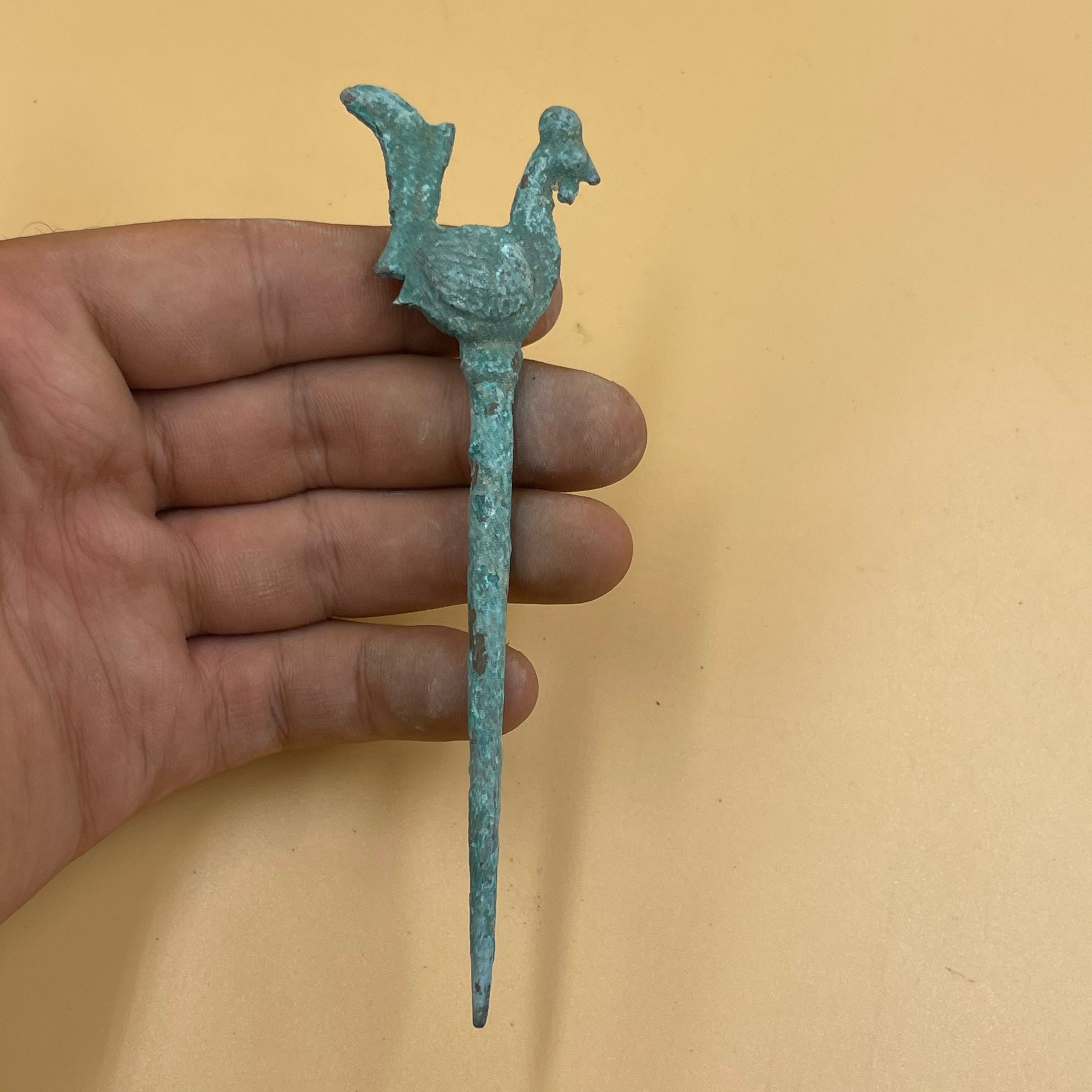 Wonderful Ancient Roman Bronze Hair Pin With Roster on Top - Etsy