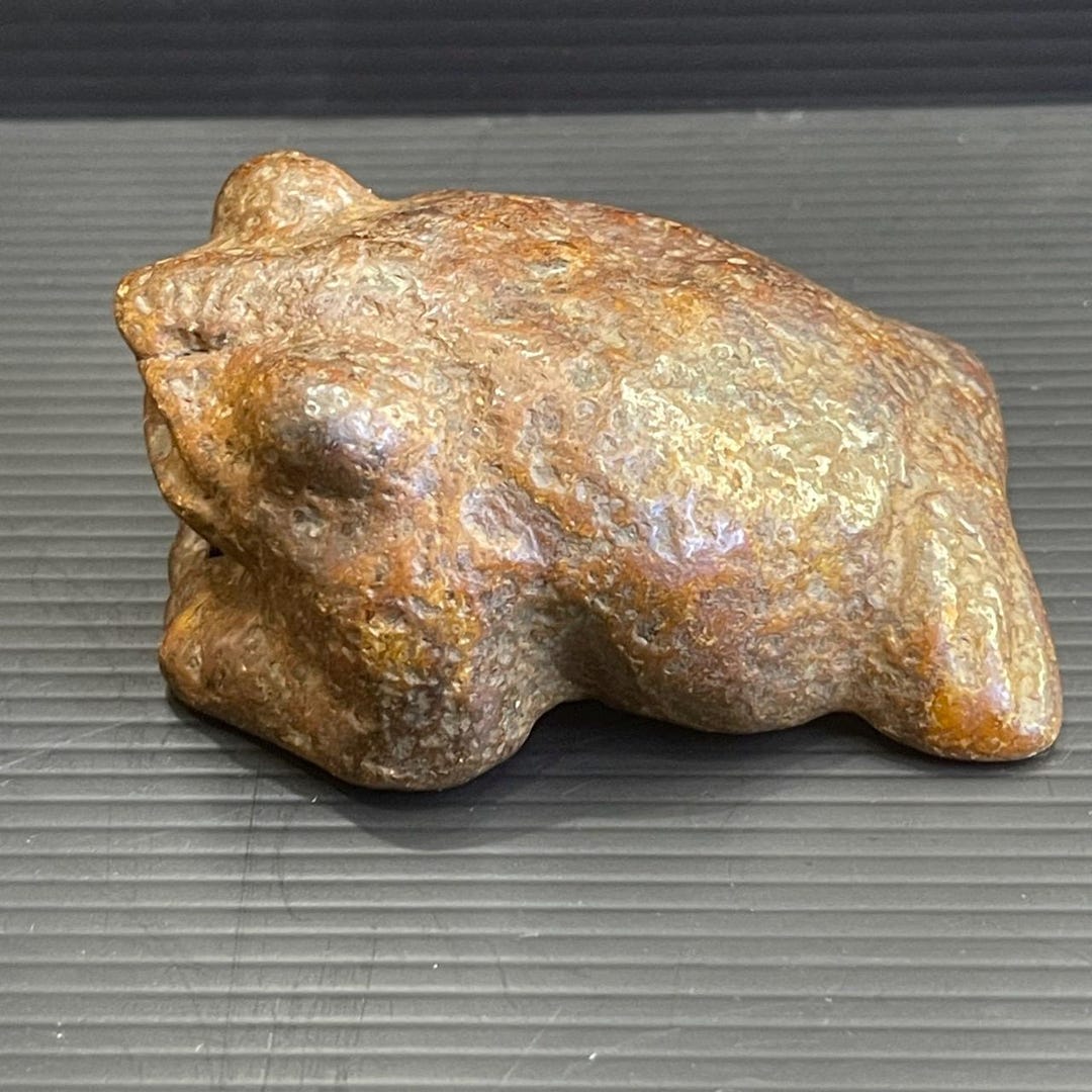 Unique Ancient Near Eastern Old Stone Carved Frog Figure Statue Amuelt ...