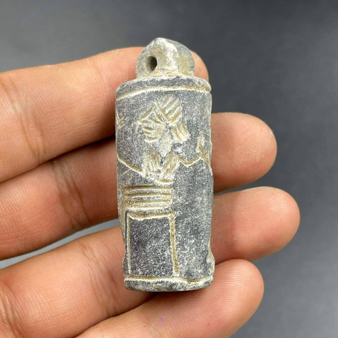 Genuine Ancient Near Eastern Old Jasper Stone Intaglio Rare Cylinder ...