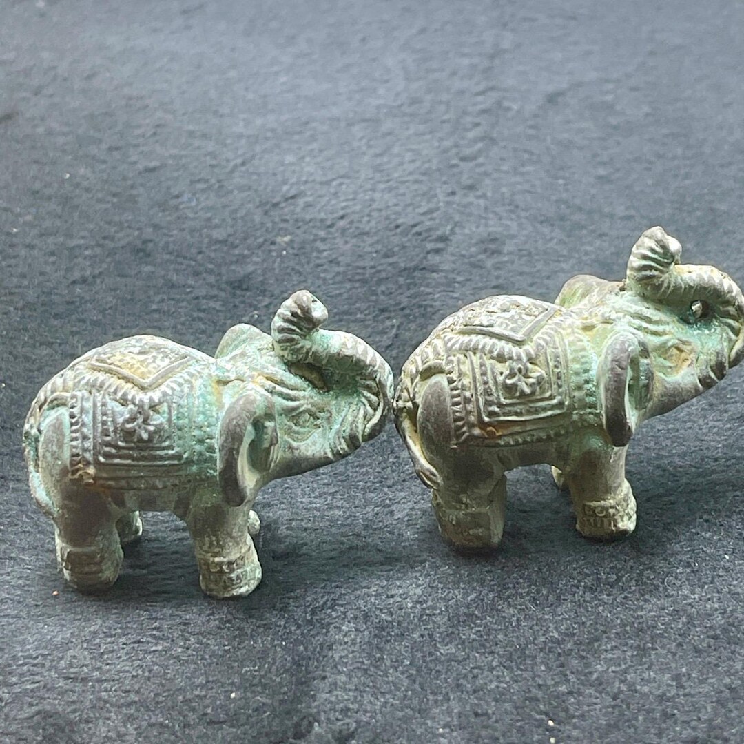 Unique 2 Pieces 1 Pair Ancient Greek Bronze Elephant Animal Figures - Etsy