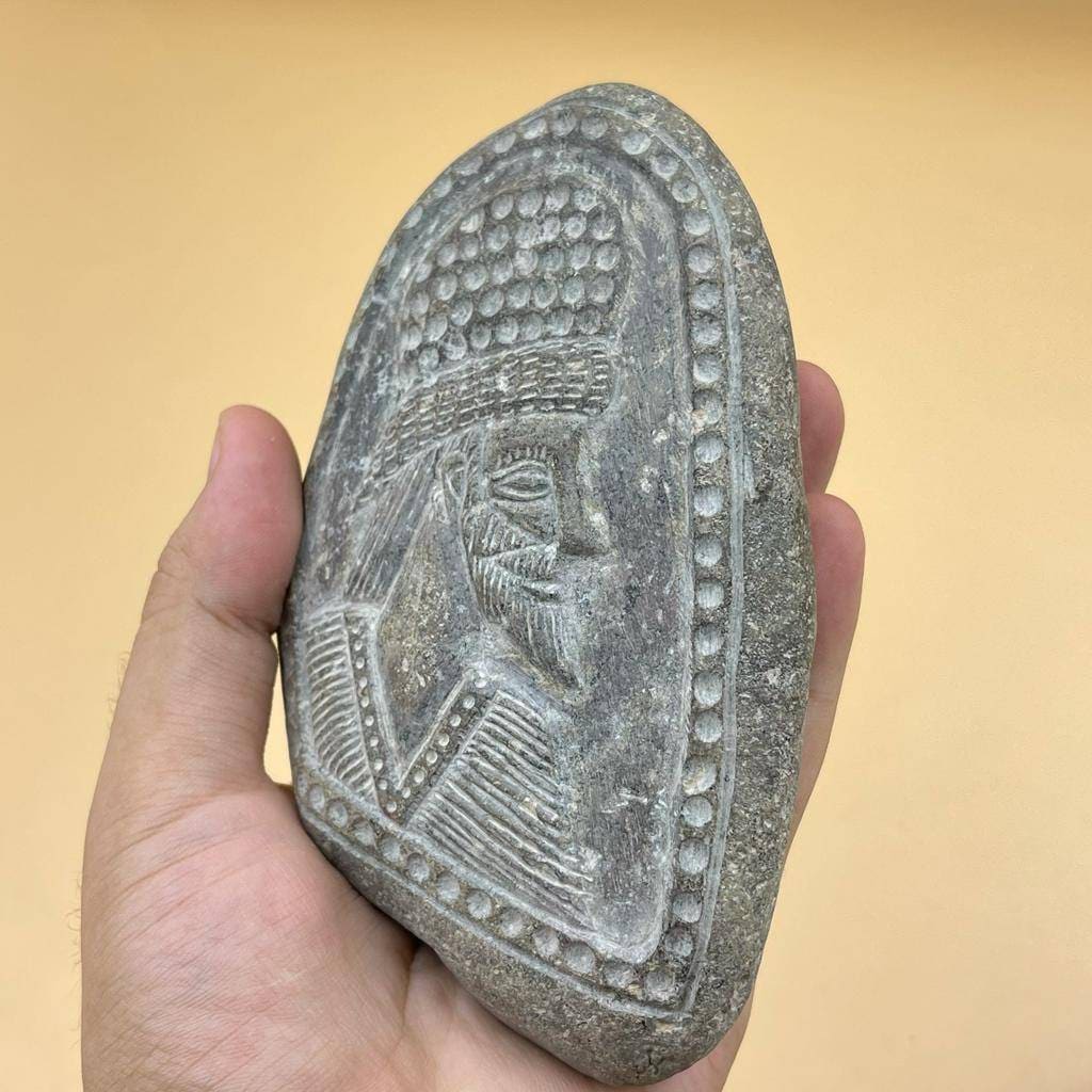 UNIQUE Ancient Mountain Stone Carving King Face Tile Relief - Etsy UK