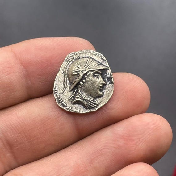 Rare Ancient Bronze Bactrian Tetradrachm Coated Coin - Gem
