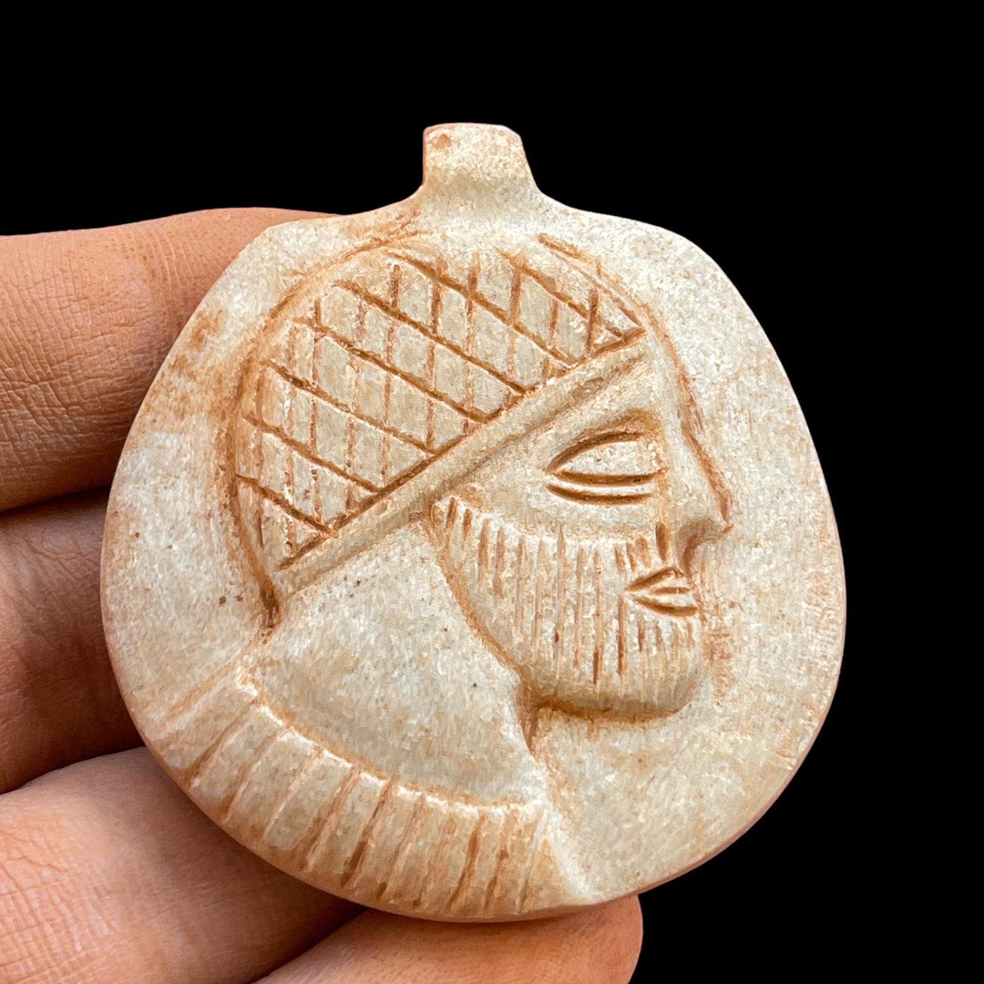 Ancient Near Eastern Chlorite Stone King Carving Pendant - Etsy