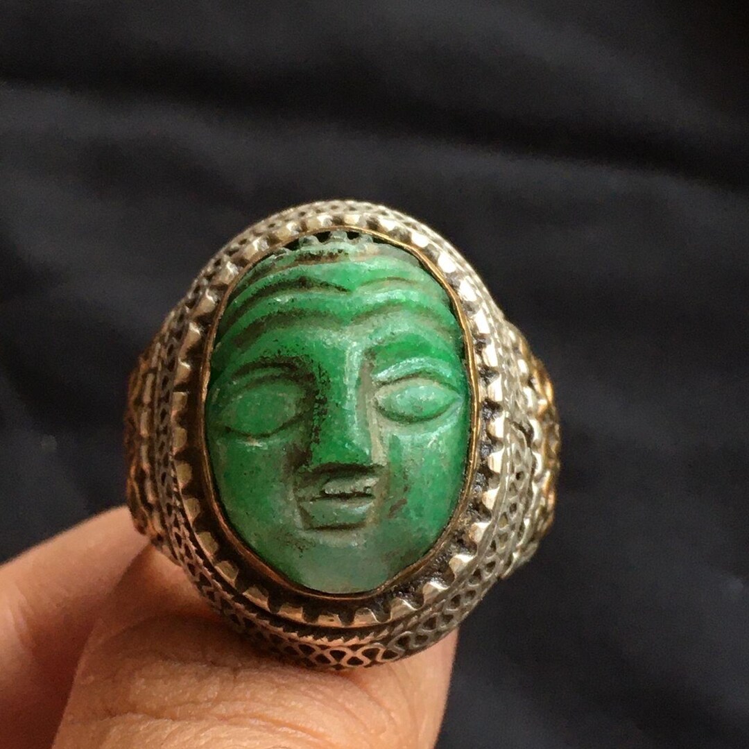 Unique Old Ancient Roman Agate Face Carved Stone Solid Silver Ring - Etsy