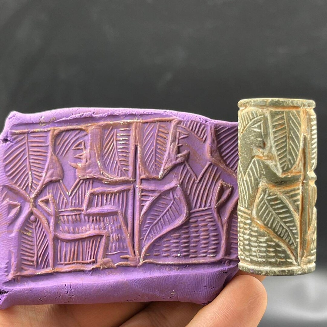Circa 250BC Ancient Near Eastern Old Rare Stone Cylinder Seal Stamp ...