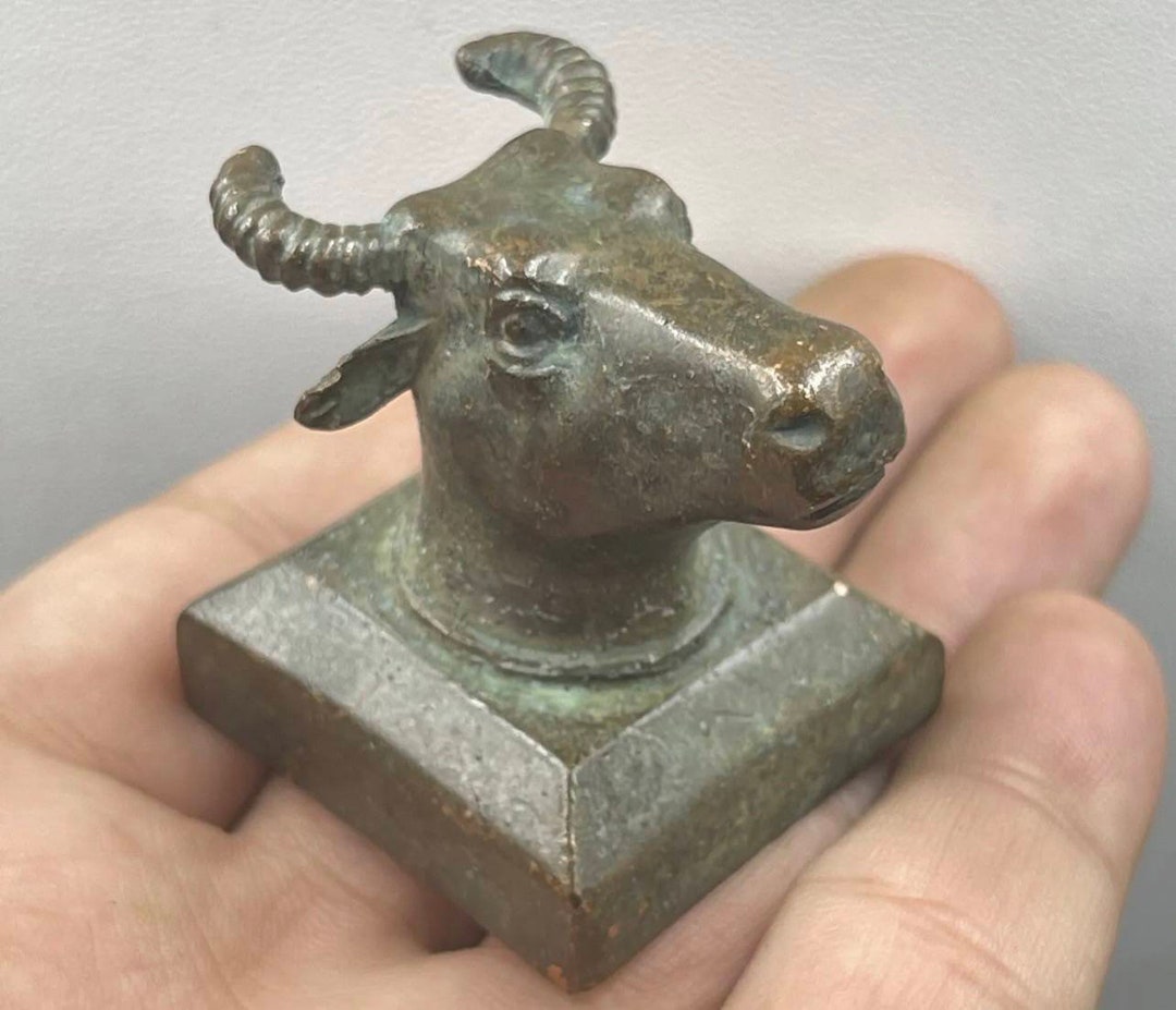 Wonderful Ancient Roman Bronze Rare Engraving Stamp With Cow Figure on ...