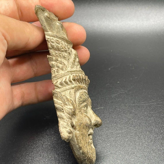 Ancient Near Eastern Old Terracotta Human Face Carved… - Gem