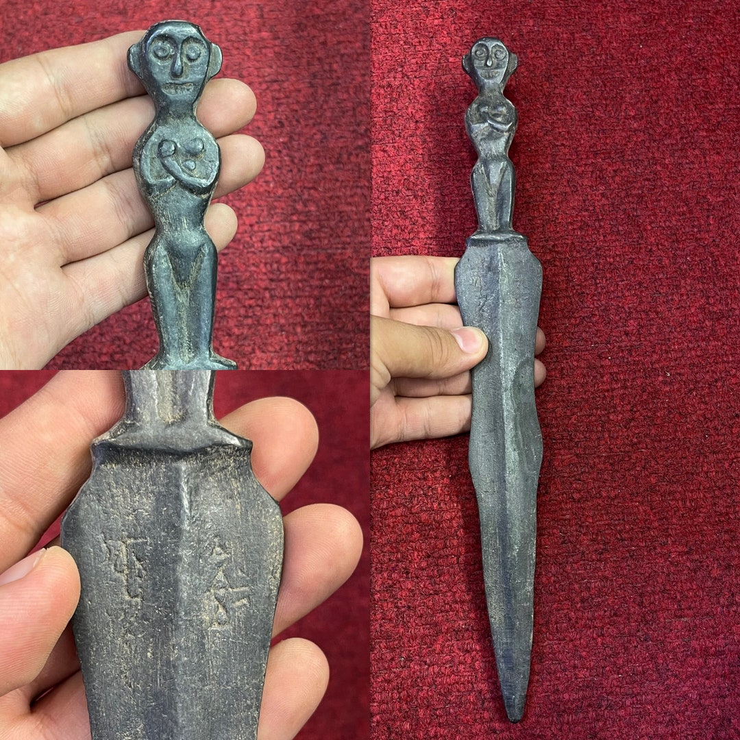 Unique Ancient Roman Bronze Sword Short Sword With Monkey Carved Handle ...
