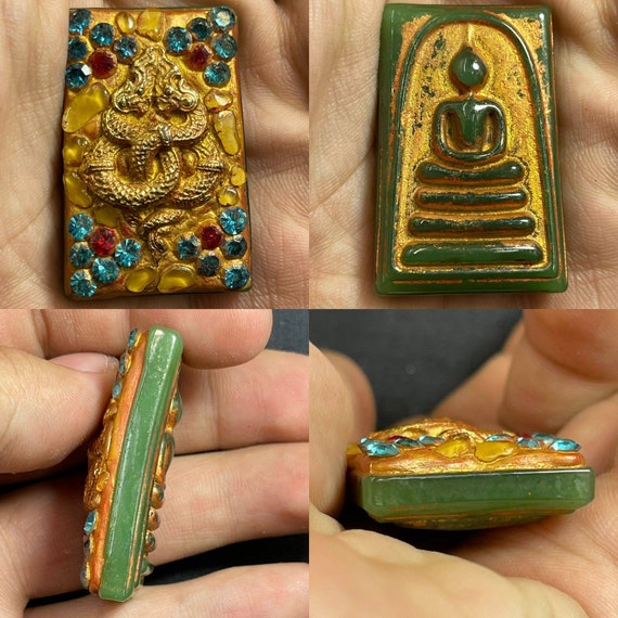 Stunning Antique Green Jade Thai Amulet Powerful Somdej LP Tog | Etsy