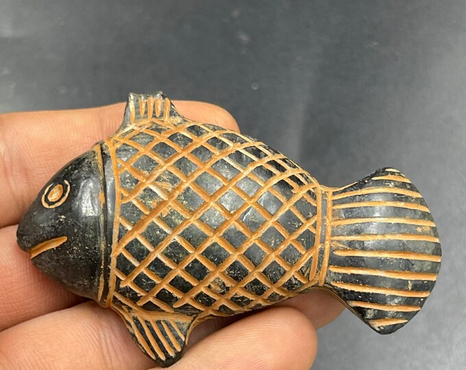 Unique Ancient Bactrain Roman Fish Stone Carved Large Figure - Etsy