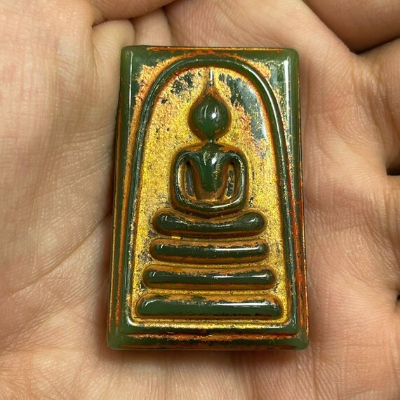 Antique Green Jade Thai Amulet Powerful Somdej LP Tog… - Gem